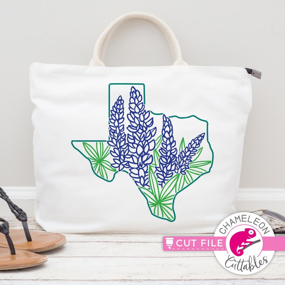 Texas Bluebonnets separated svg png dxf eps Chameleon Cuttables LLC ...