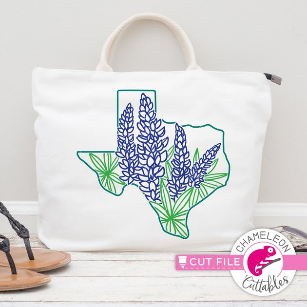 Texas Bluebonnets separated svg png dxf eps Chameleon Cuttables LLC ...