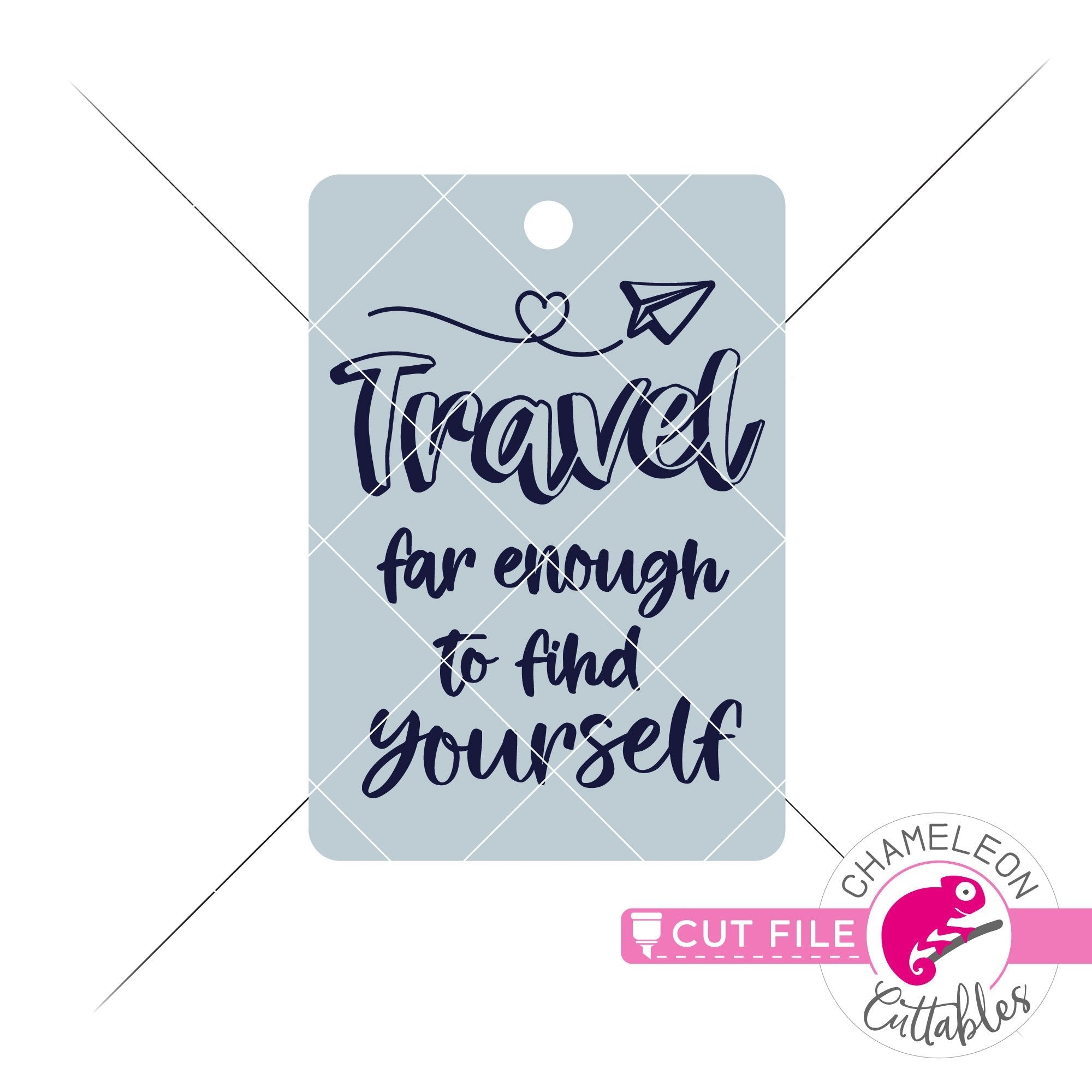 Travel suitcase tag SVG png dxf eps jpeg Chameleon Cuttables LLC ...