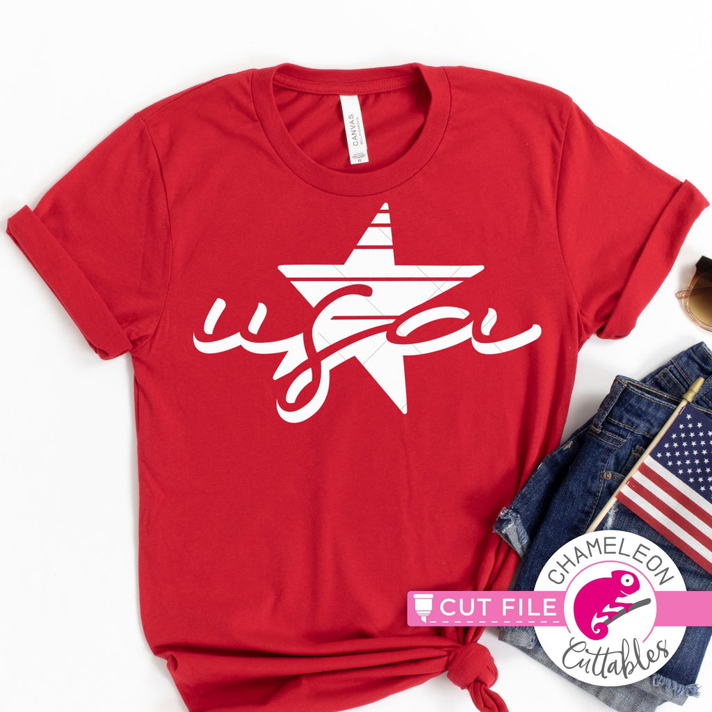 USA star retro svg png dxf eps jpeg Chameleon Cuttables LLC | Chameleon ...