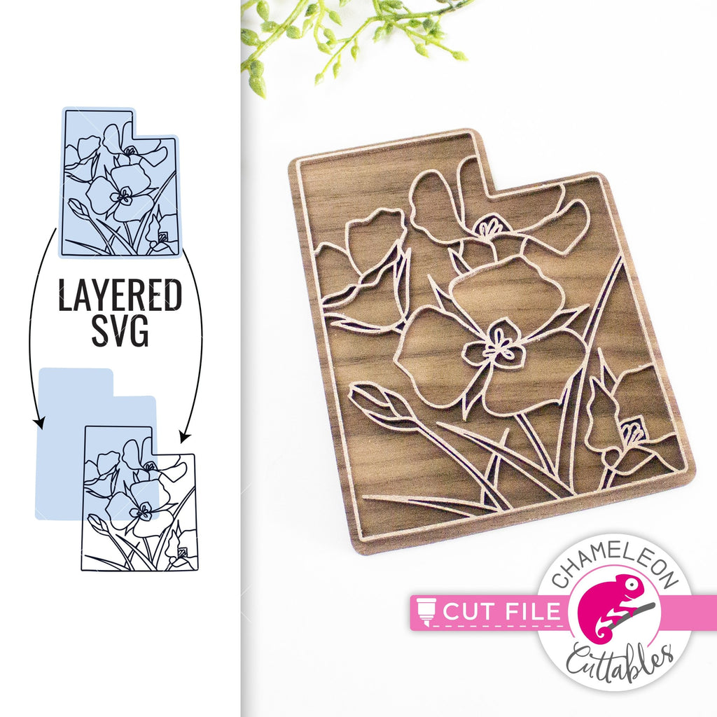Utah state flower SVG png dxf eps jpeg Chameleon Cuttables LLC ...