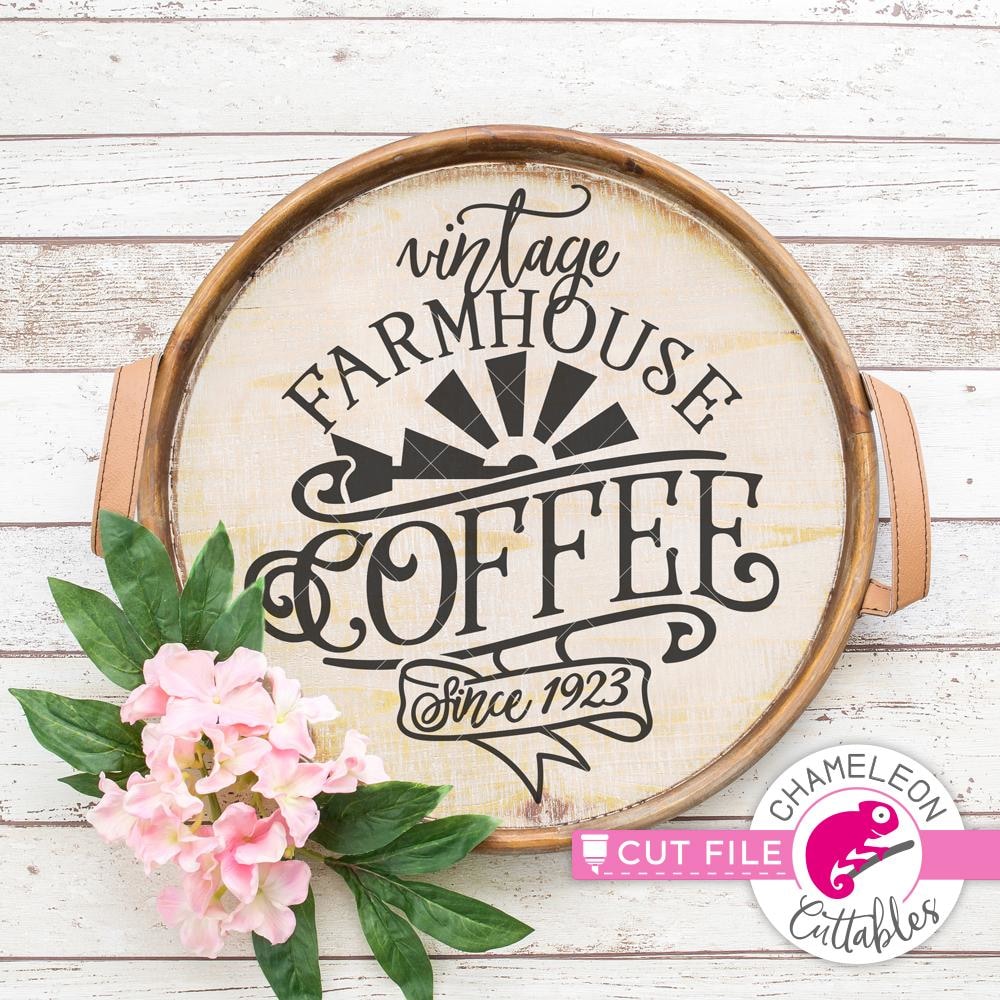 Vintage Farmhouse Coffee svg png dxf eps Chameleon Cuttables LLC ...