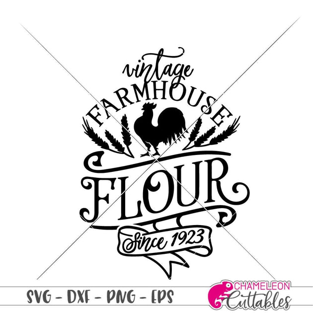Vintage Farmhouse Flour canister svg png dxf eps Chameleon Cuttables ...