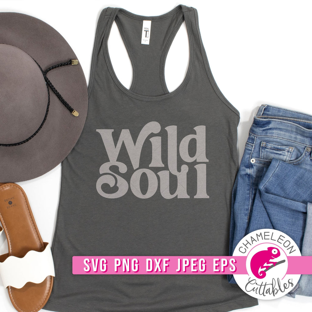 Wild Soul Retro svg png dxf eps jpeg Chameleon Cuttables LLC ...