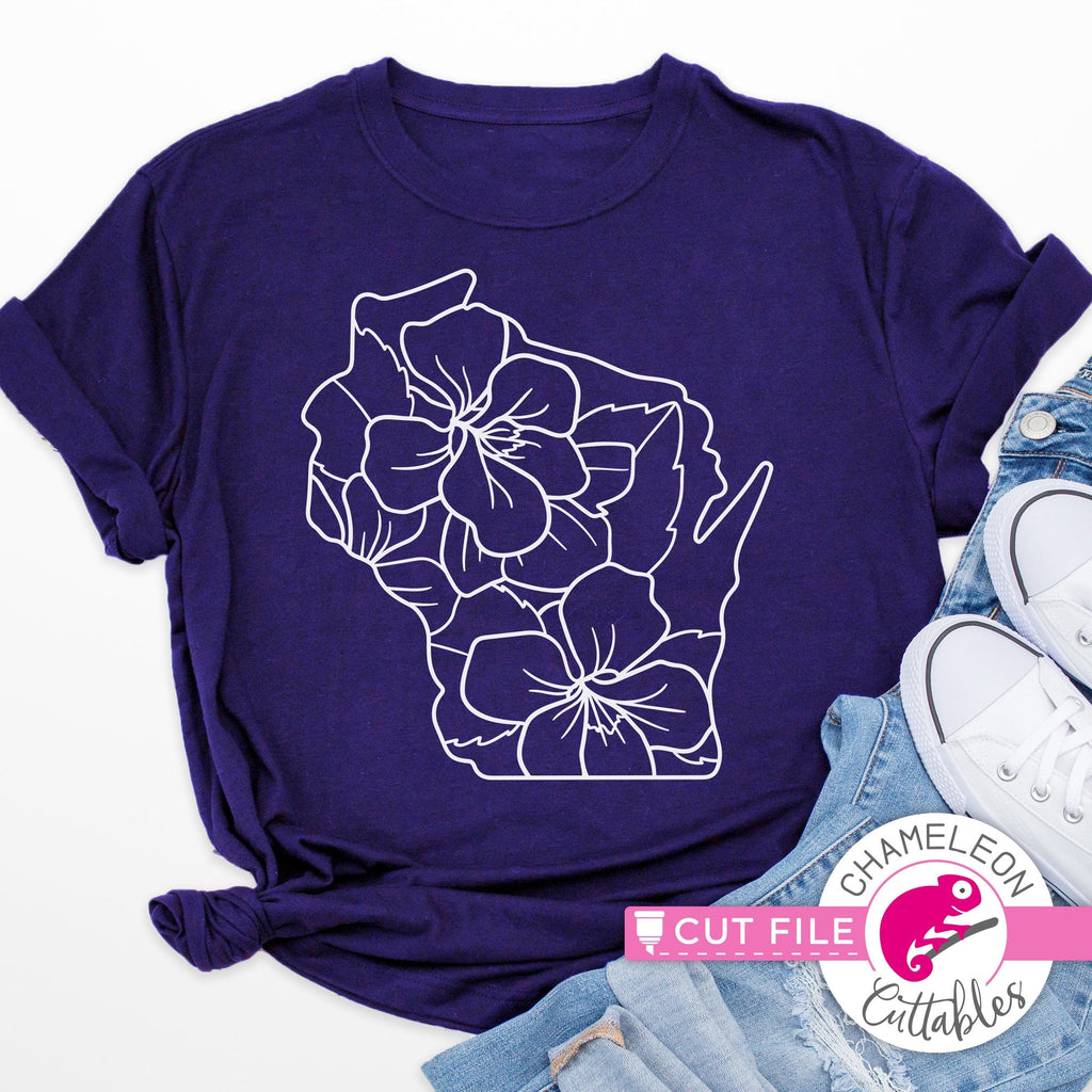 Wisconsin state flower blue violet outline svg png dxf eps jpeg ...
