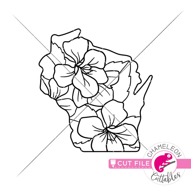 Wisconsin state flower blue violet outline svg png dxf eps jpeg ...