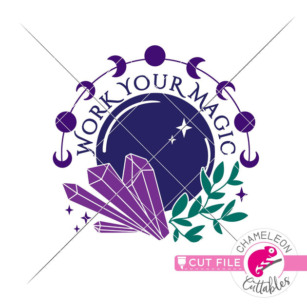 Work Your Magic Halloween svg png dxf eps jpeg Chameleon Cuttables LLC ...