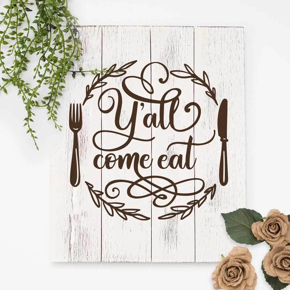 Y’all come eat svg png dxf eps Chameleon Cuttables LLC | Chameleon ...